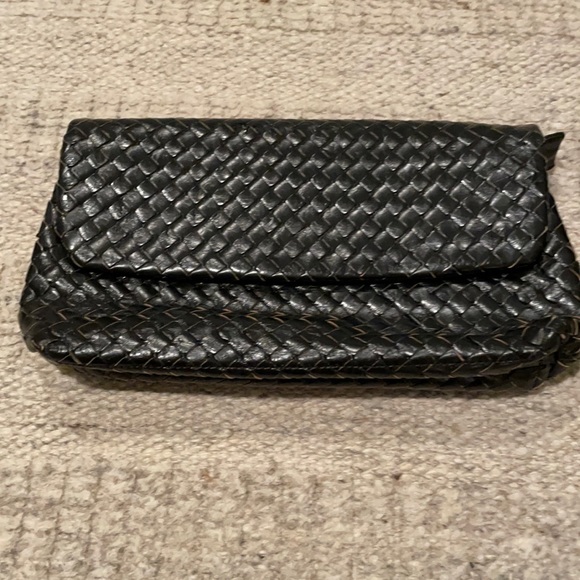 Bags | Black Woven Clutch | Poshmark
